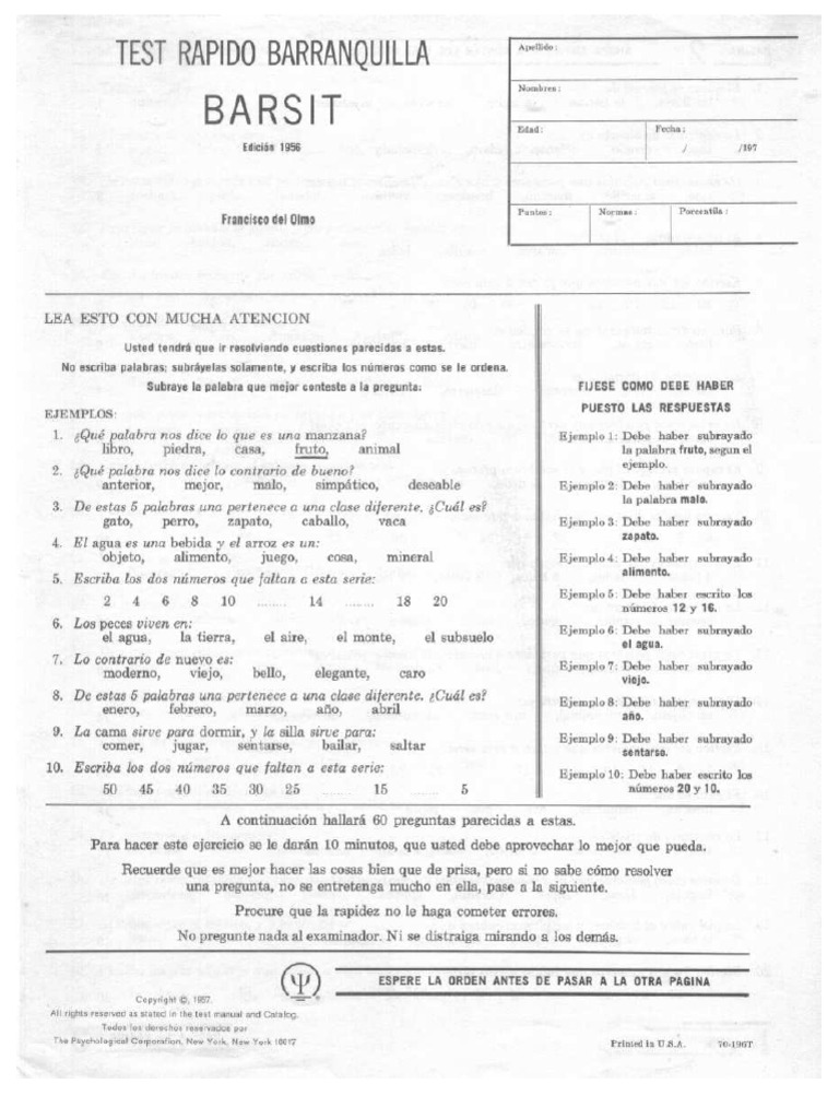 Barsit Prueba | PDF