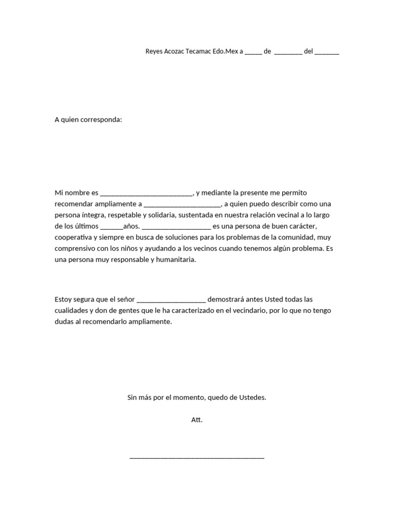 Carta Vecinal | PDF