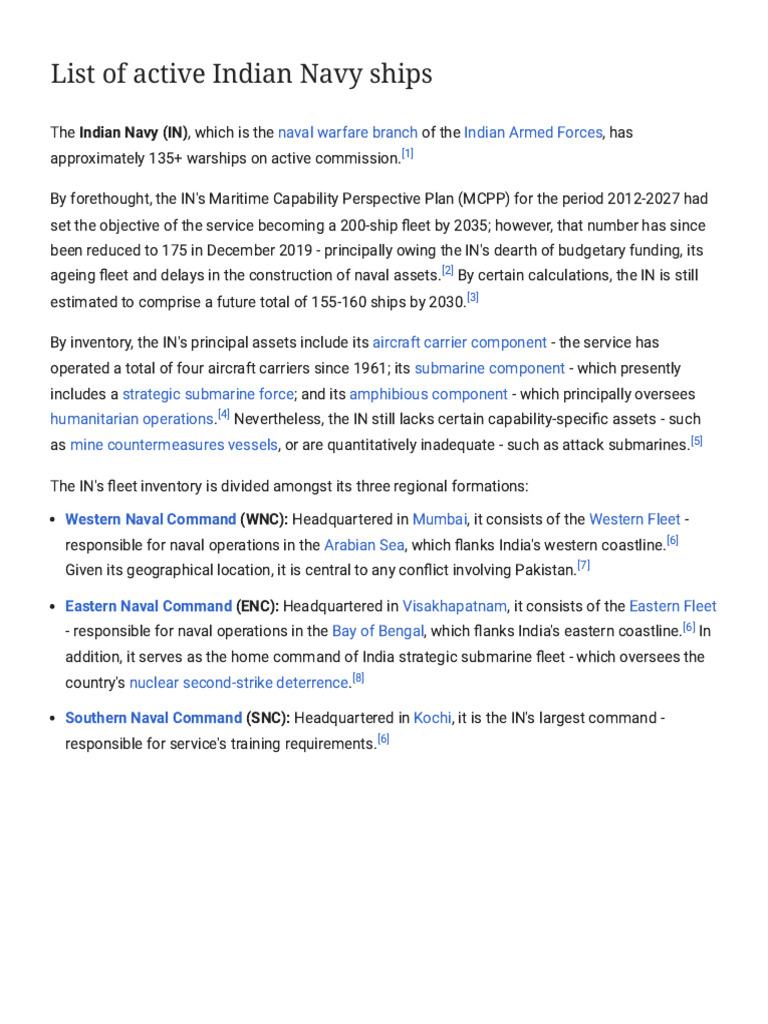 List of Active Indian Navy Ships - Wikipedia | PDF | Navies | United ...
