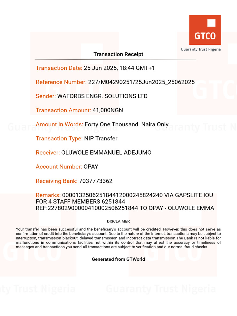 GTWorld - Transaction Receipt | PDF