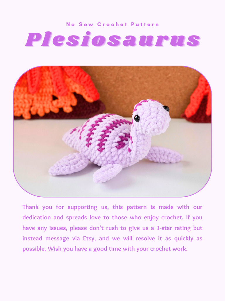MANo Sew Plesiosaurus V2 Crochet Pattern | PDF | Crochet | Crafts