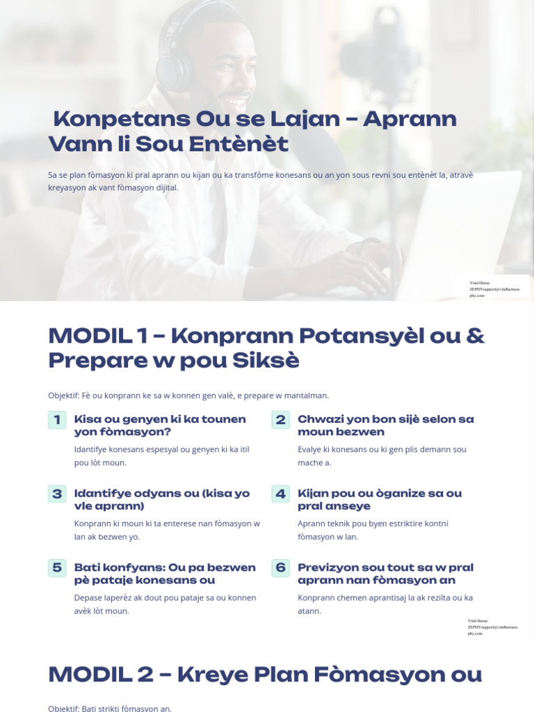 Plan Fomasyon Vann Konpetans Ou Sou Entenet La | PDF