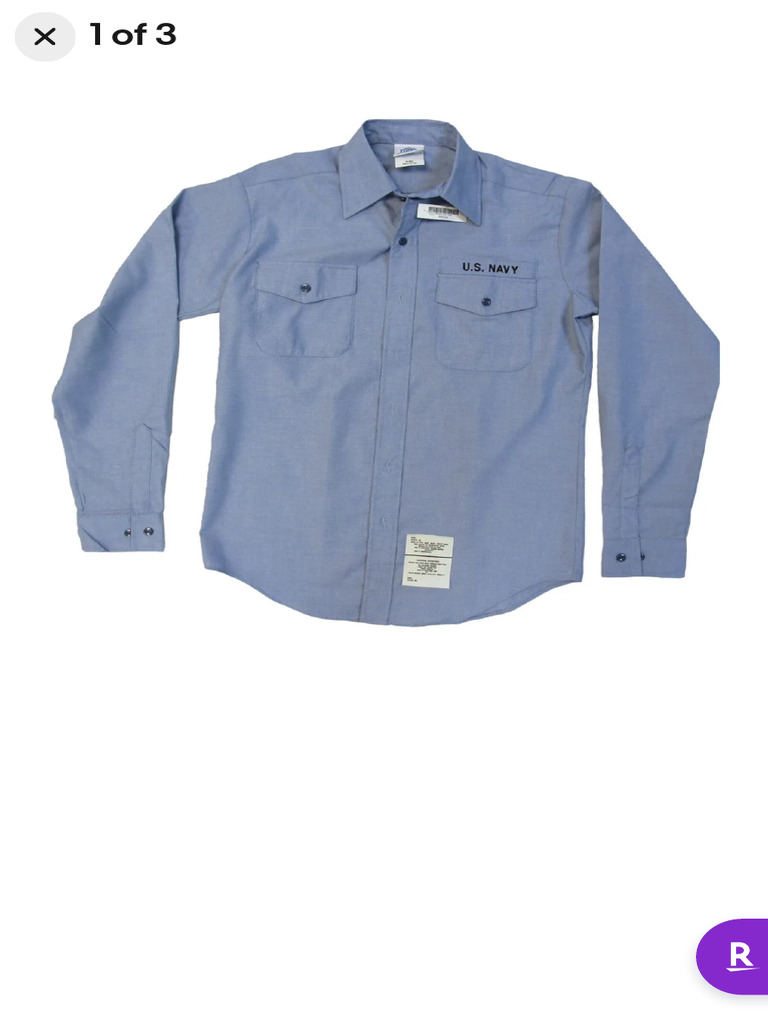 5 Pack Mens Military GENUINE US Navy Long Sleeve USN Blue Utility Shirt ...