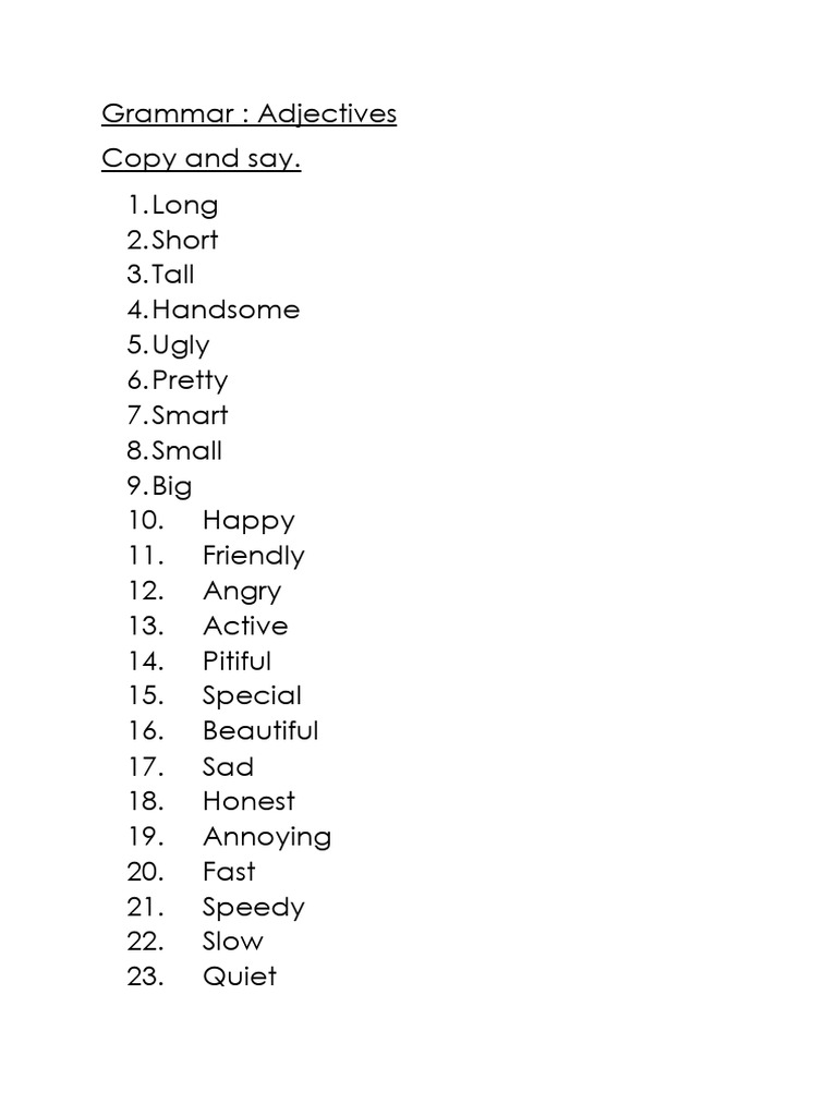 Grammar Year 6 - Adjectives & As Page 4 24 Feb 2025 | PDF