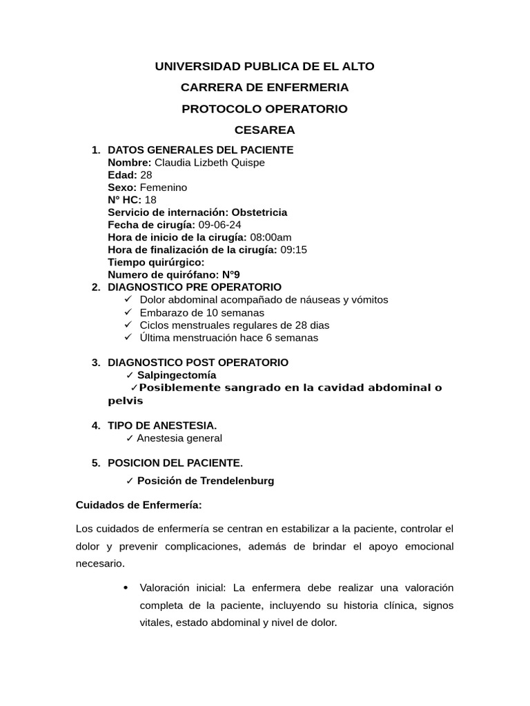 PROTOCOLO Formato | PDF | Cirugía | Sutura Quirúrgica