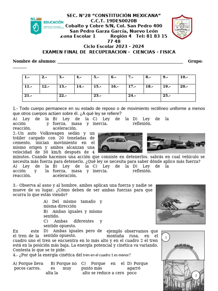 Nuevo Exa. Final Recuperacion - Fisica | PDF | Átomos | Mecánica cuántica