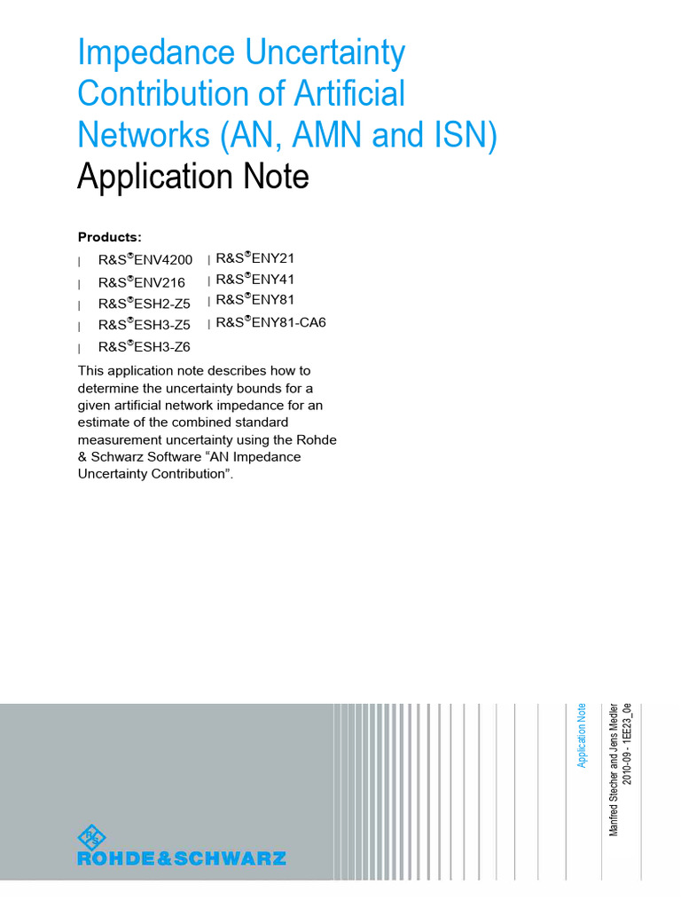 1EE23 - 0e Impedance Uncertainty Contribution of Artificial Networks ...