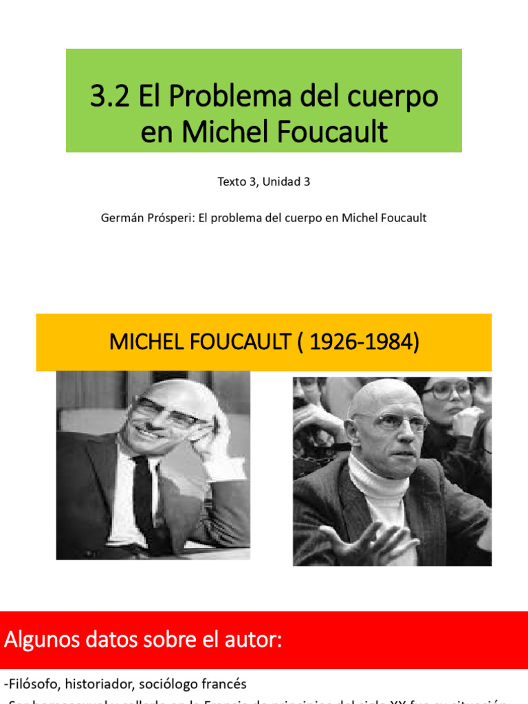 Clase Sobre Los Cuerpos en Foucault | PDF | Michel Foucault | Friedrich ...
