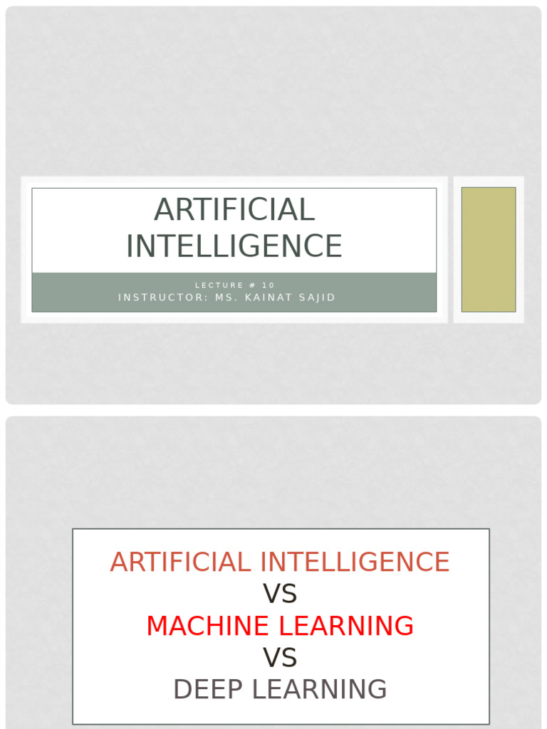 Lecture 10 - AI Vs ML Vs DL - Classification | PDF | Machine Learning ...