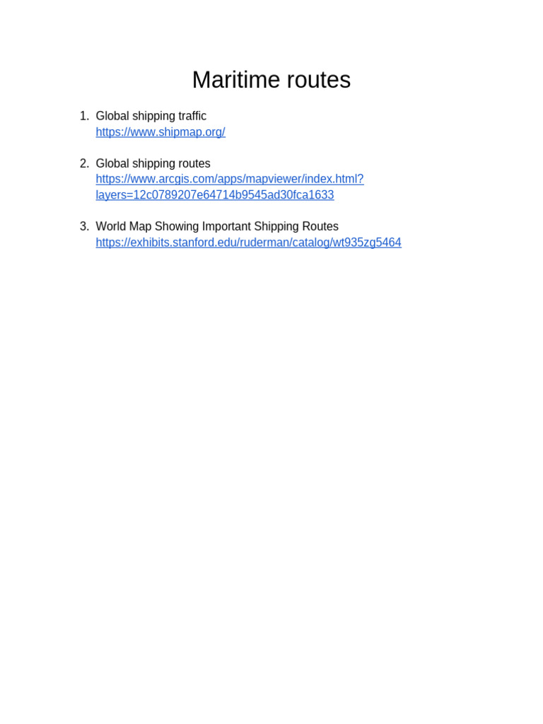 Maritime Routes | PDF