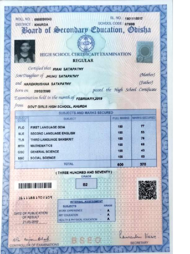 10th Certificate Irani Compressed | PDF
