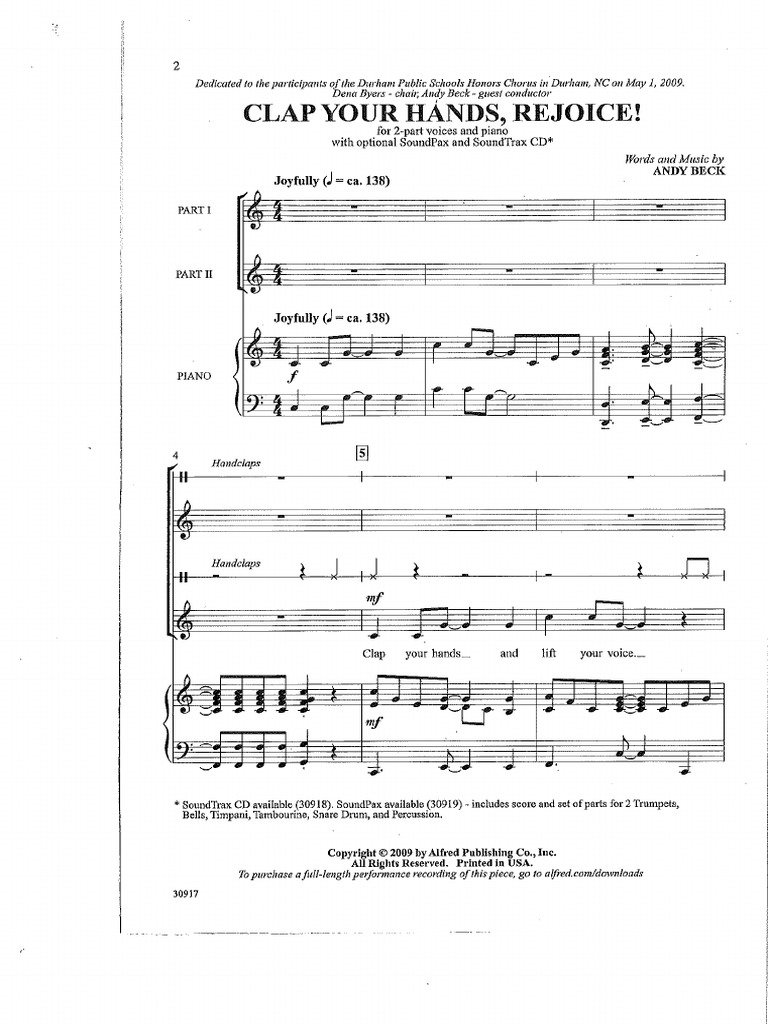 Clap Your Hands Rejoice P1-2 | PDF