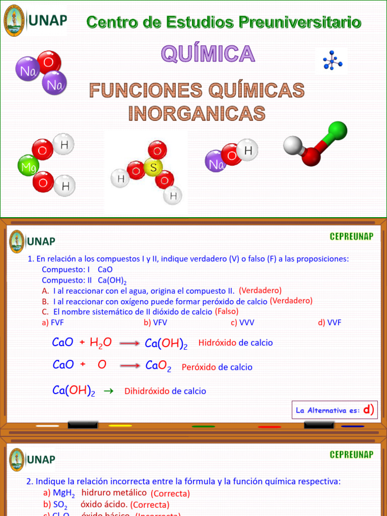 Func Químicas Inorg | PDF | Óxido | Hidróxido