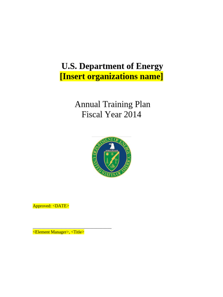 FY 2014 DOE Annual Training Plan | PDF | Consultant | Budget