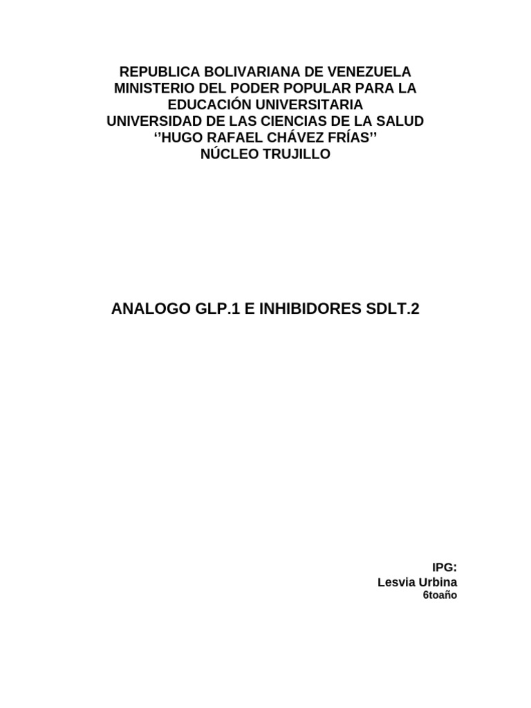 Trabajo de Los Mecanismo de Los Omhibidores de GLT | PDF | Riñón | Especialidades Medicas