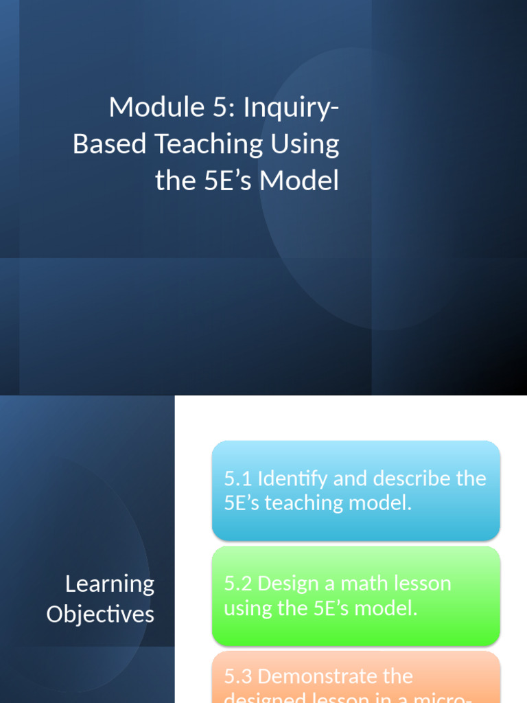 Module-5 5es Inquiry Mathpptx | PDF | Mathematics | Procedural Knowledge