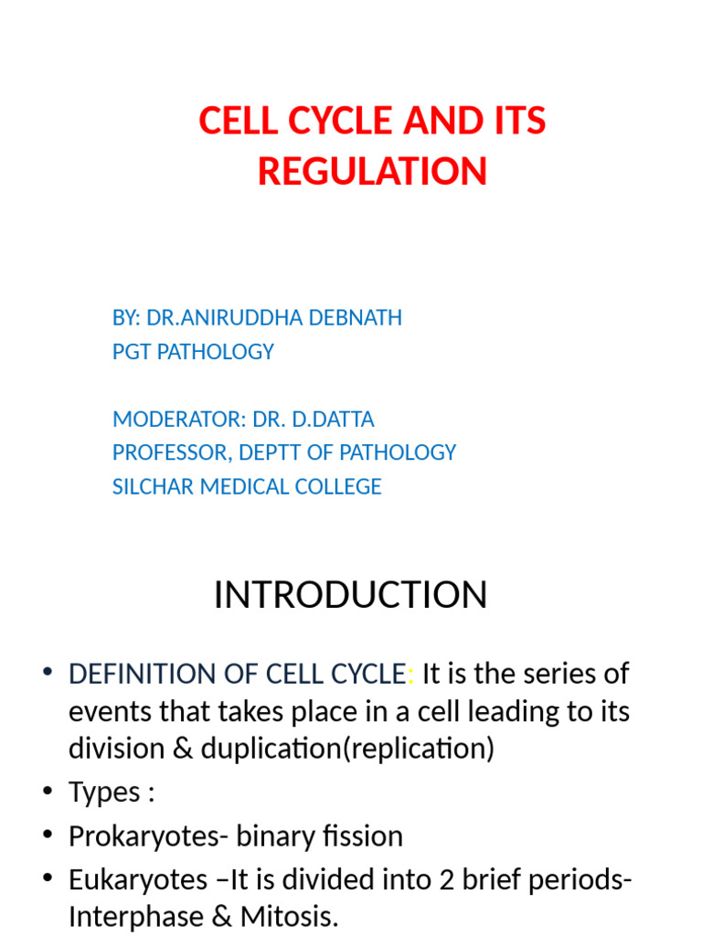 Cell Cycle and Its Regulation | PDF | Cell Cycle | Mitosis