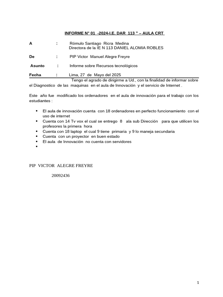 Informe Servidores | PDF