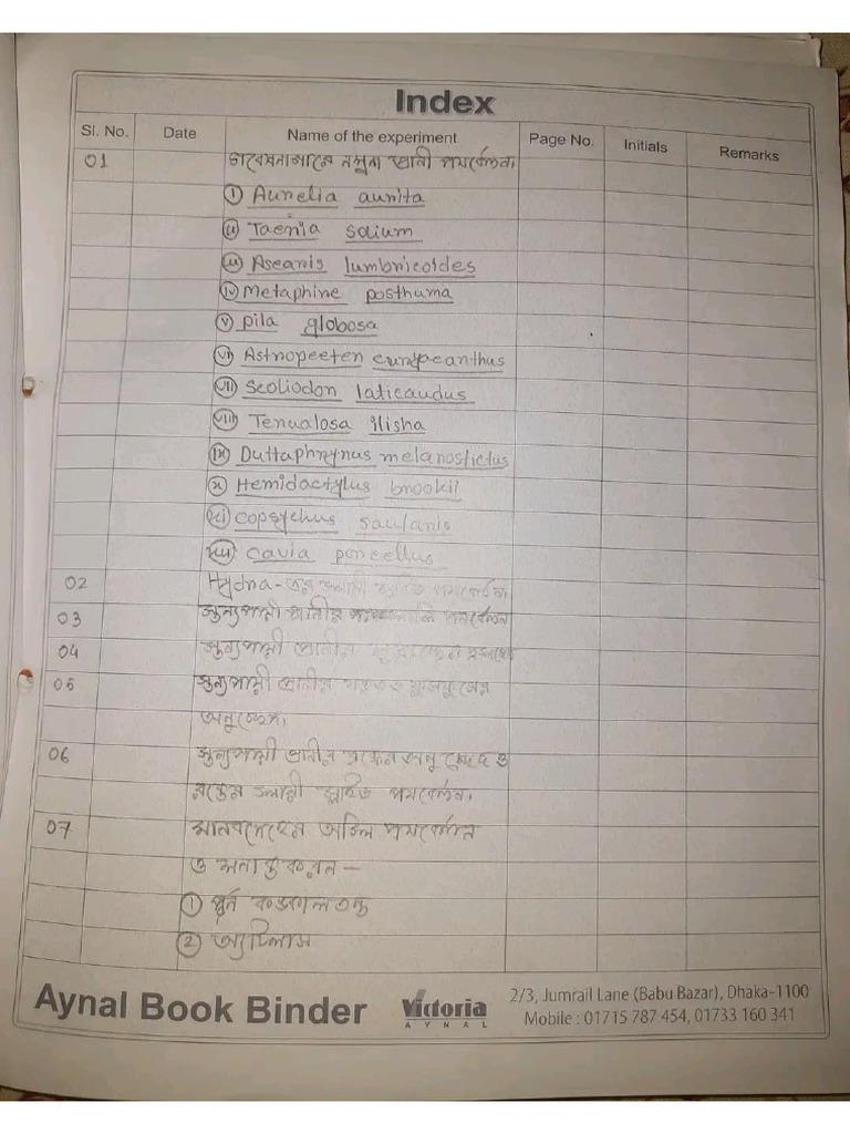 Zoology Practical - Sadat Rahman Sarthok - GSC HSC 25 | PDF