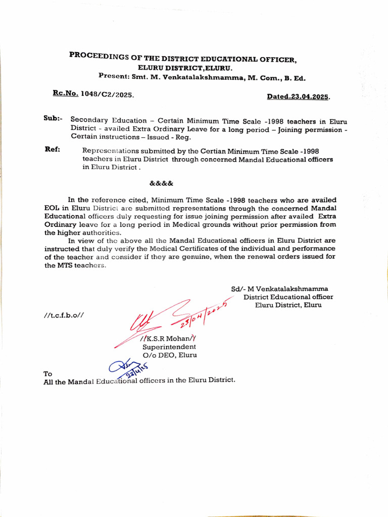 MTS Joining Permission - Certain Instructions | PDF