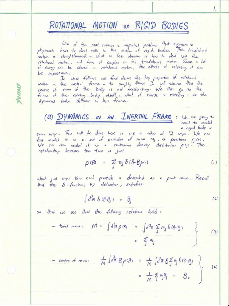 Rotational Motion of Rigid Bodies | PDF