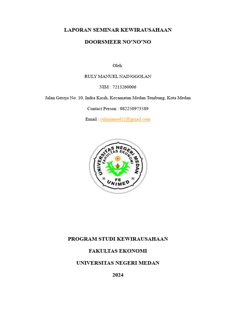 Laporan Seminar Usaha Doorsmeer Motor | PDF