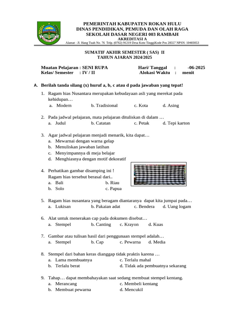 SAS Seni Rupa SSM 2 | PDF