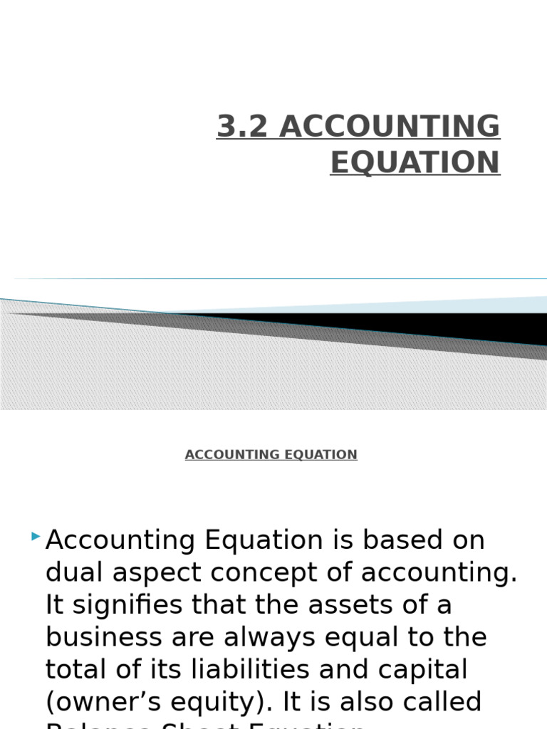 Ch. 3.2 - Notes of Accounting Equation | PDF