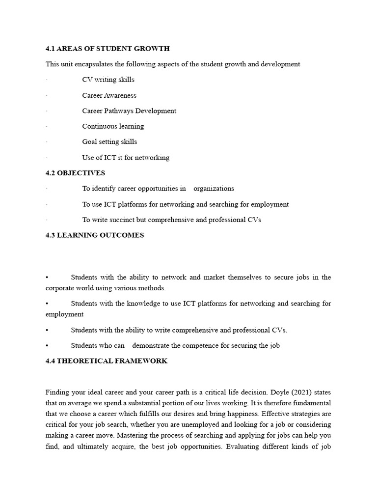 Unit 4 Job Searching and Career Management | PDF | Résumé | Internet