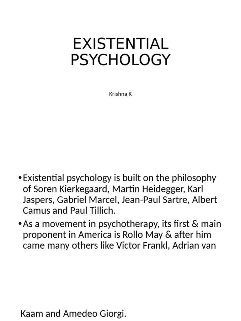 Existential Psychology | PDF | Existentialism | Psychotherapy