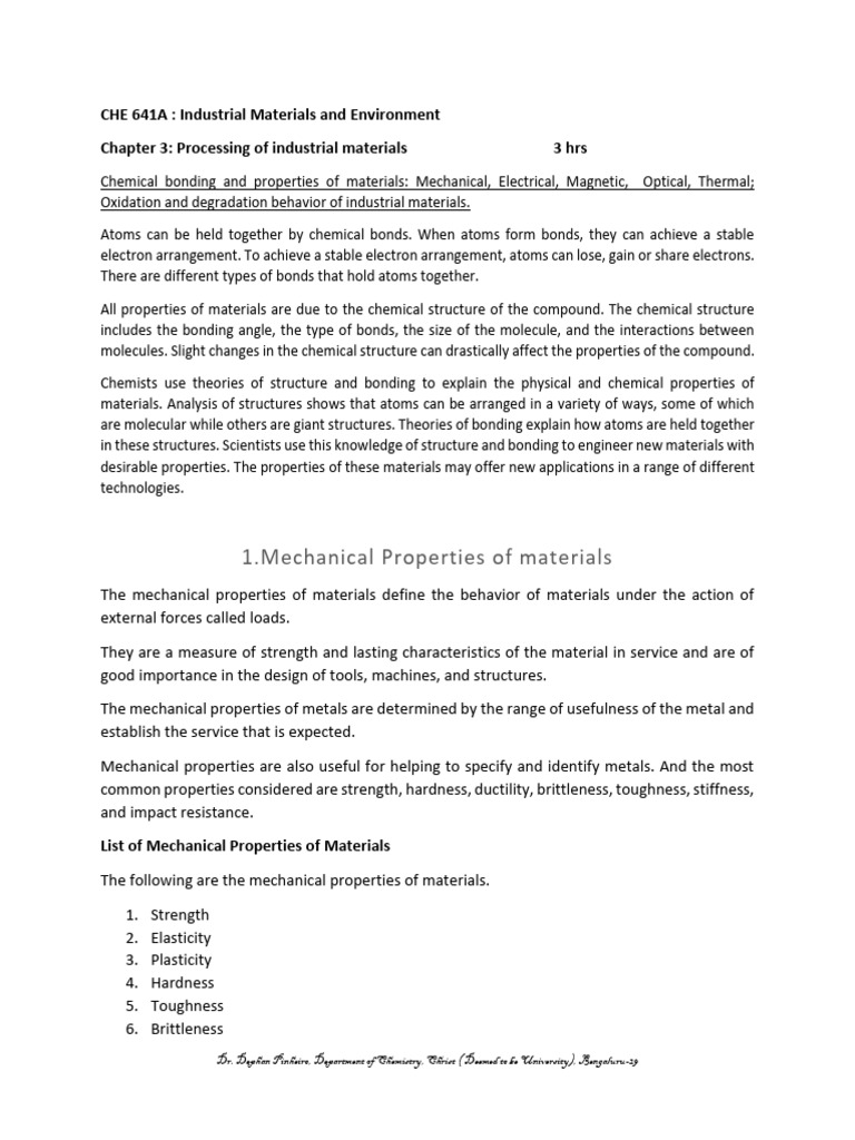Chapter 3-Structure and Bonding | PDF | Electrical Resistivity And Conductivity | Ductility
