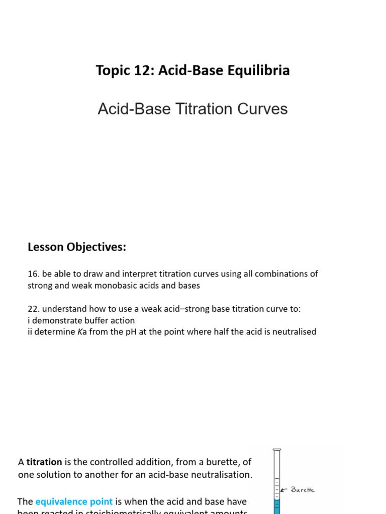 Acid-Base Titration Curves | PDF | Titration | Chemistry