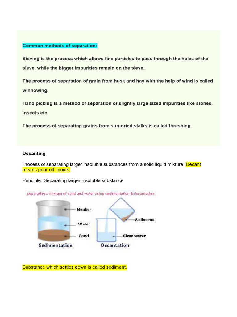 Filtration, Decantation and Centrifugation | PDF