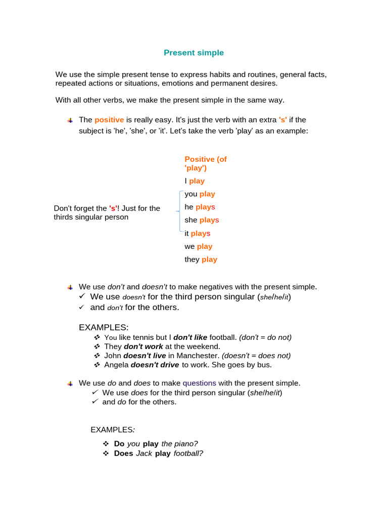 Understanding Present Simple Tense | PDF