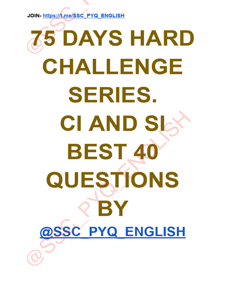 Ci and Si Best 40 Questions | PDF