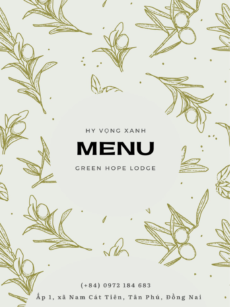 Menu Green Hope Lodge 25.12.2024 | PDF