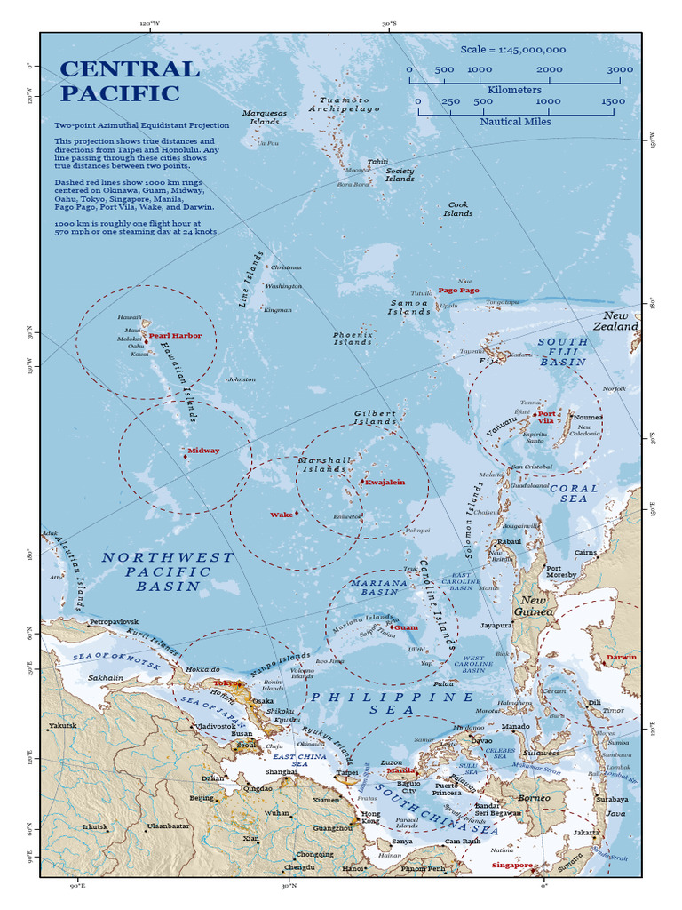 Pacific Islands and Projections Map | PDF | Units Of Measurement ...