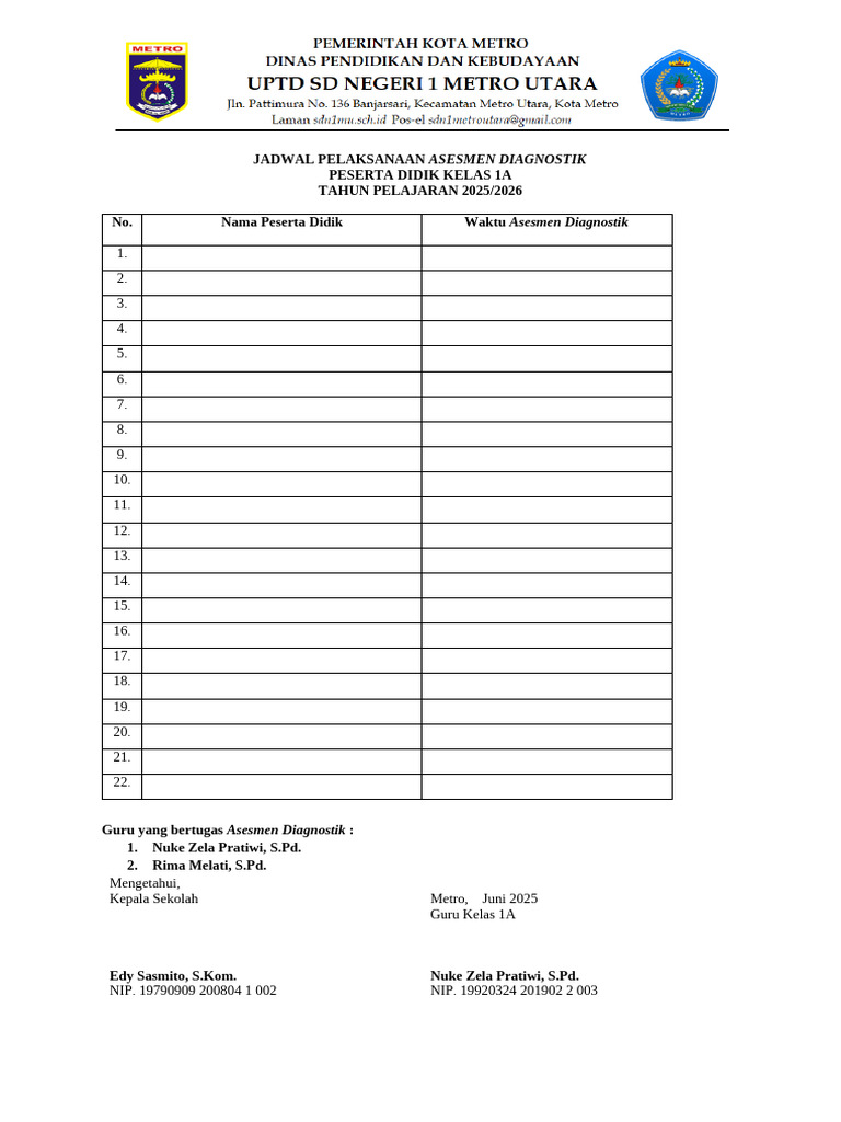 Form Jadwal Home Visit | PDF