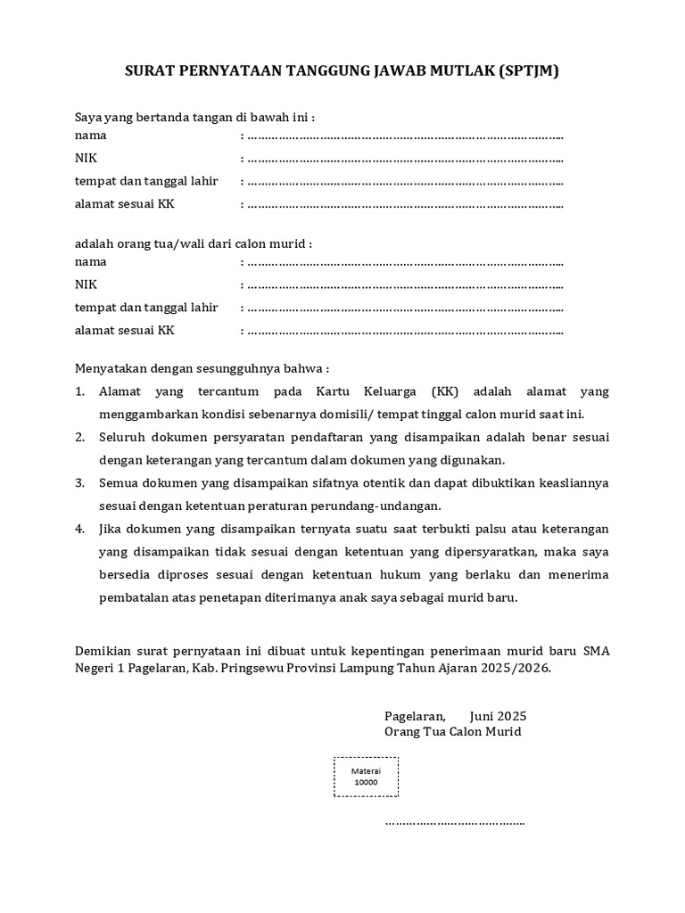 SPTJM SPMB 2025 | PDF