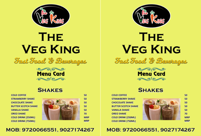 The Veg King The Veg King: Fast Food & Beverages Fast Food & Beverages ...