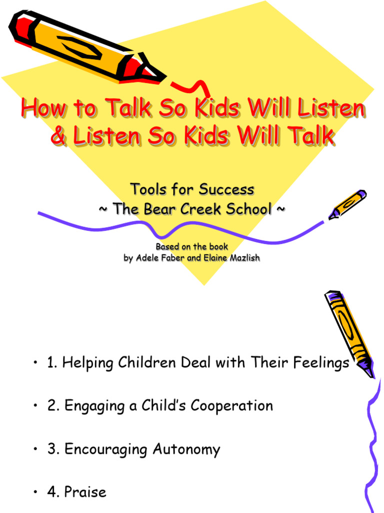 How To Talk So Kids Will Listen | PDF | Social Psychology ...