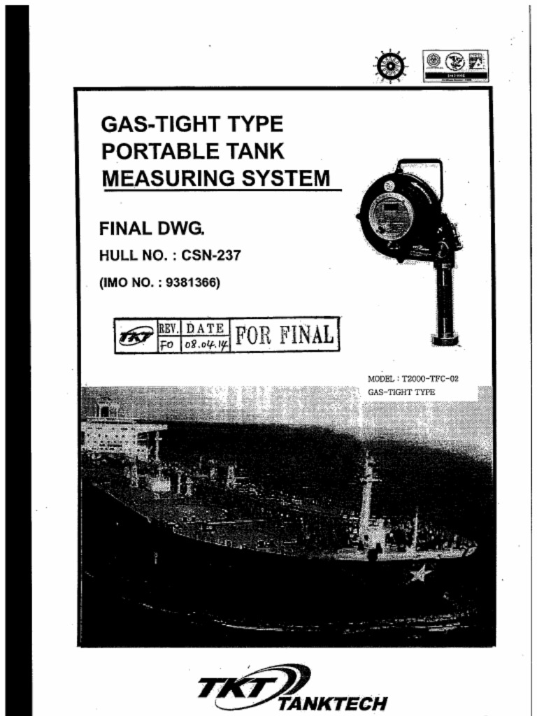 Mm-37 Gas-Tight Type Portable Tank Measuring System | PDF