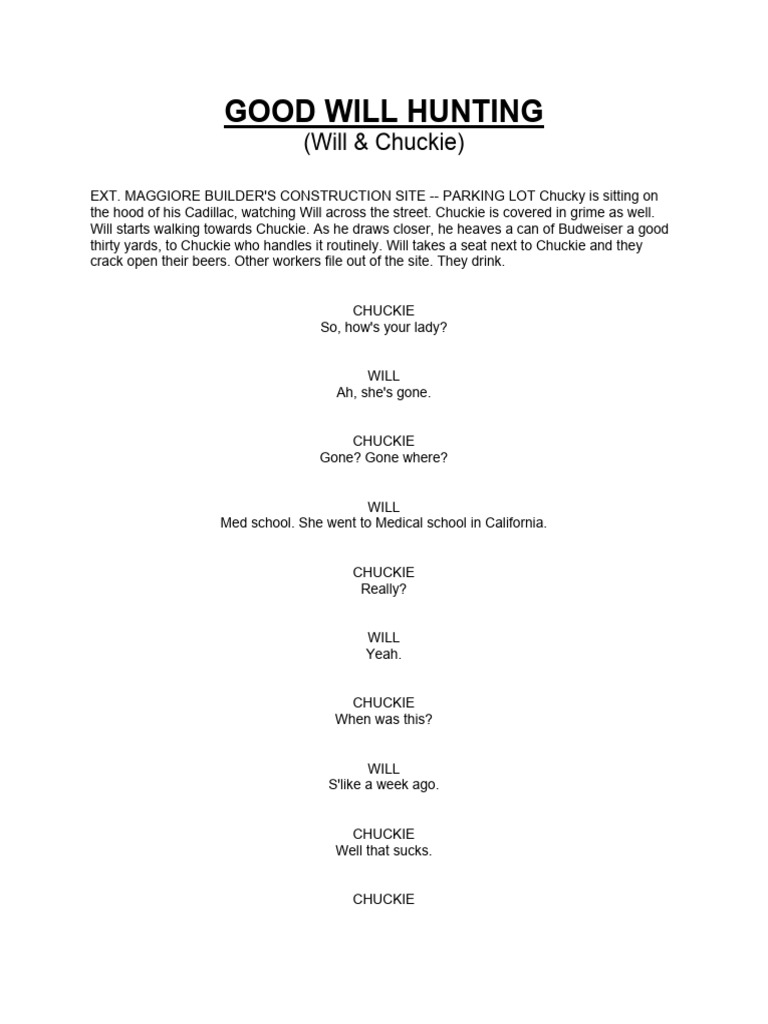 Good Will Hunting Will Chuckie | PDF