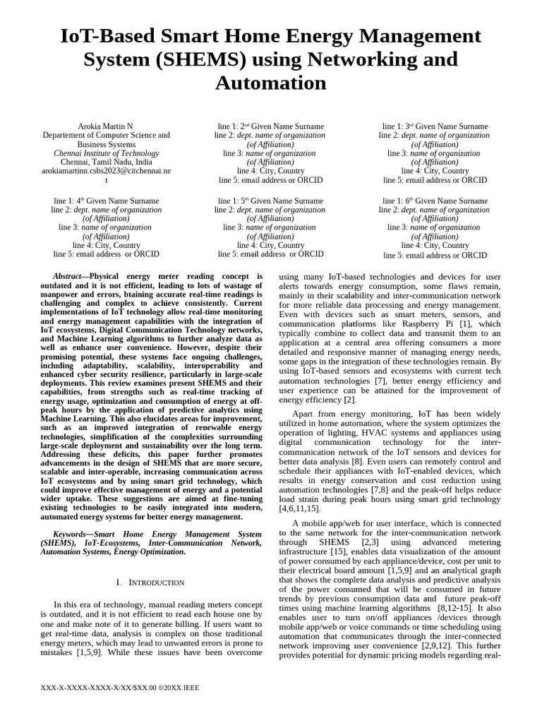 Arokia Martin N IEEE | PDF | Internet Of Things | Smart Grid
