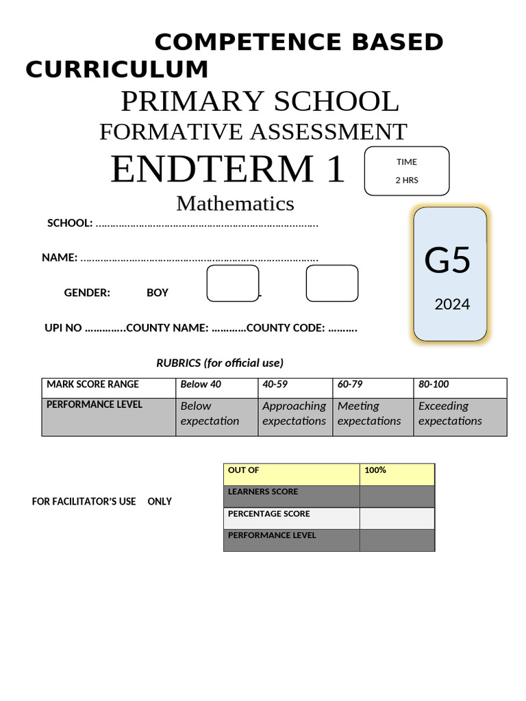 Primary School Math Assessment Form | PDF | Chess Theory | Chess