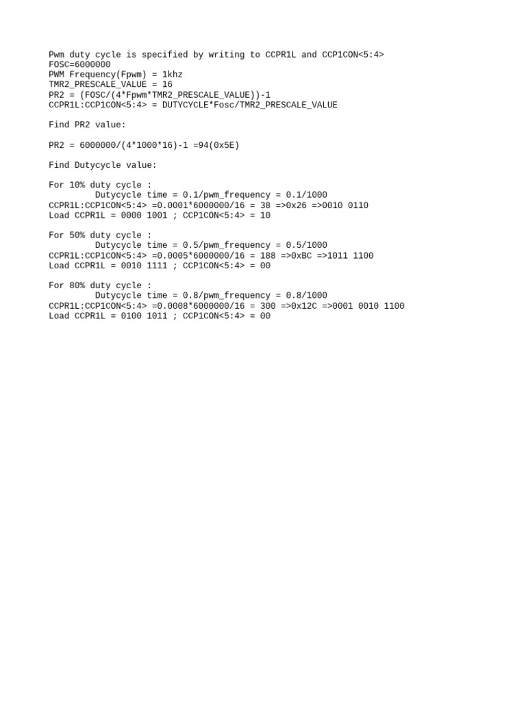 PWM Formula | PDF