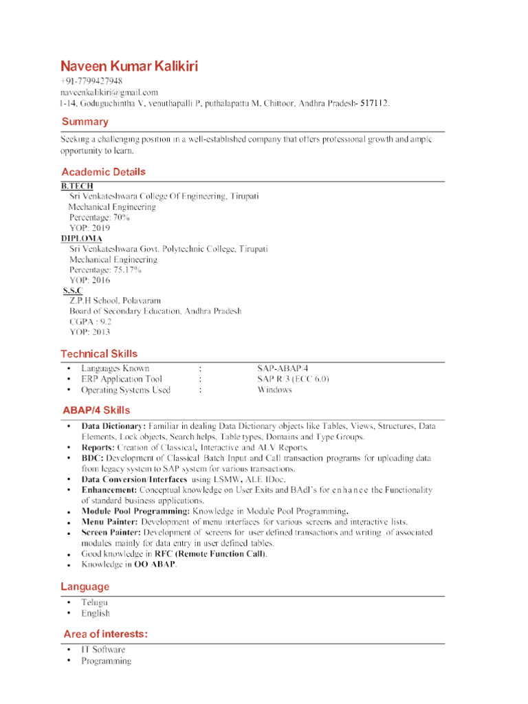 Naveen Resume | PDF