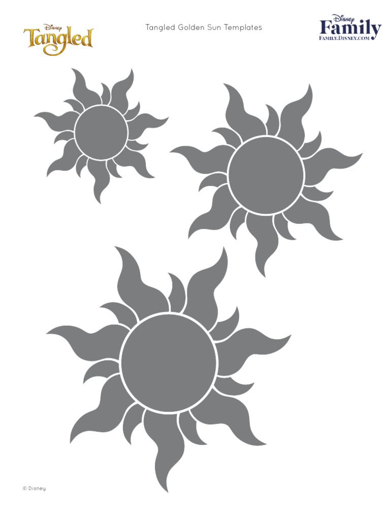 Disney Tangled Golden Sun Template Craft 0913 FDCOM | PDF