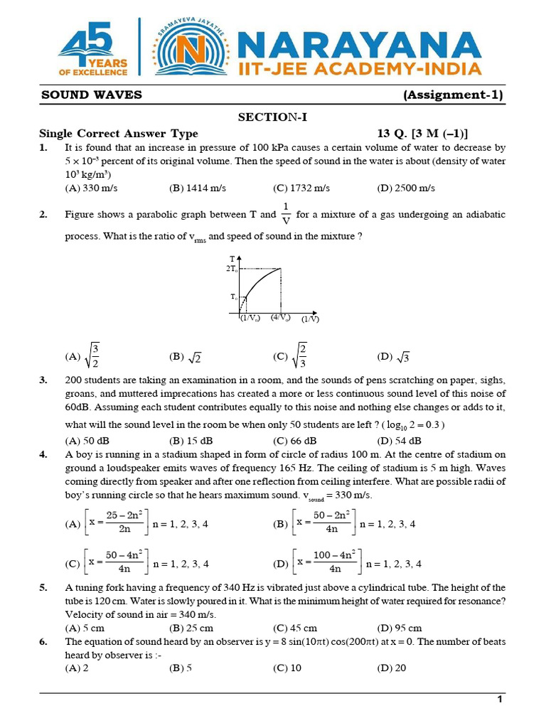 Sound Waves Exam Questions and Solutions | PDF | Sound | Frequency