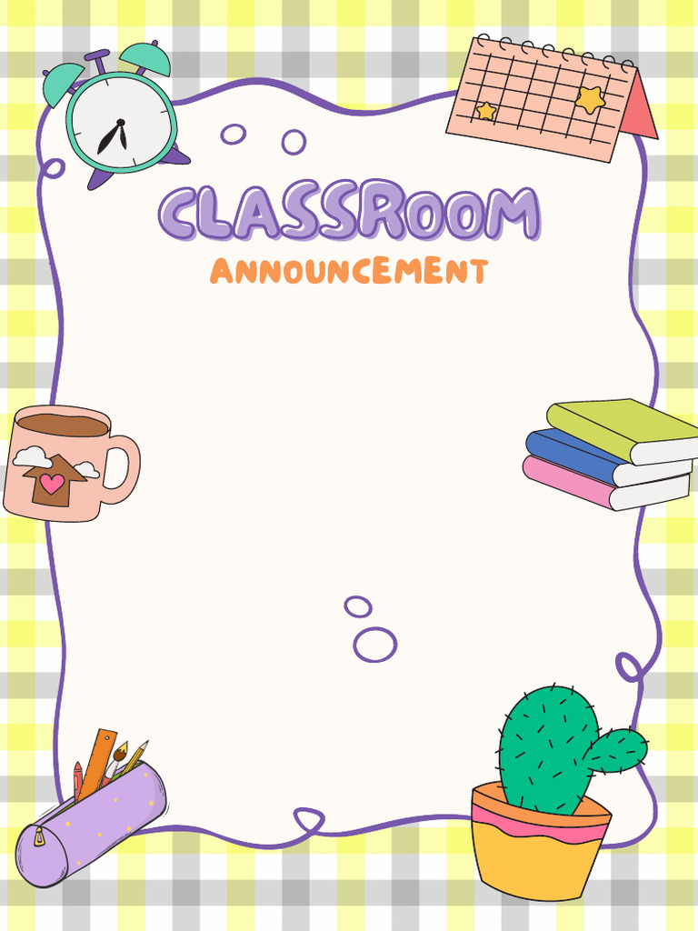 Colorful Cute Doodle Classroom Announcement Poster - 20250627 - 123556 ...